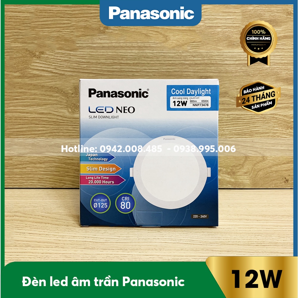 Đèn led âm trần 12w Panasonic dòng Neo Slim loại tròn khoét lỗ Ø125mm ...