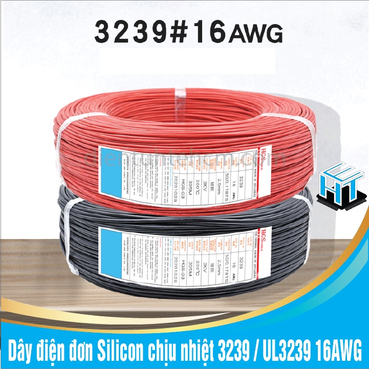 1 Mét Dây điện đơn Silicon chịu nhiệt 3239 / UL3239 16AWG | Shopee Việt Nam