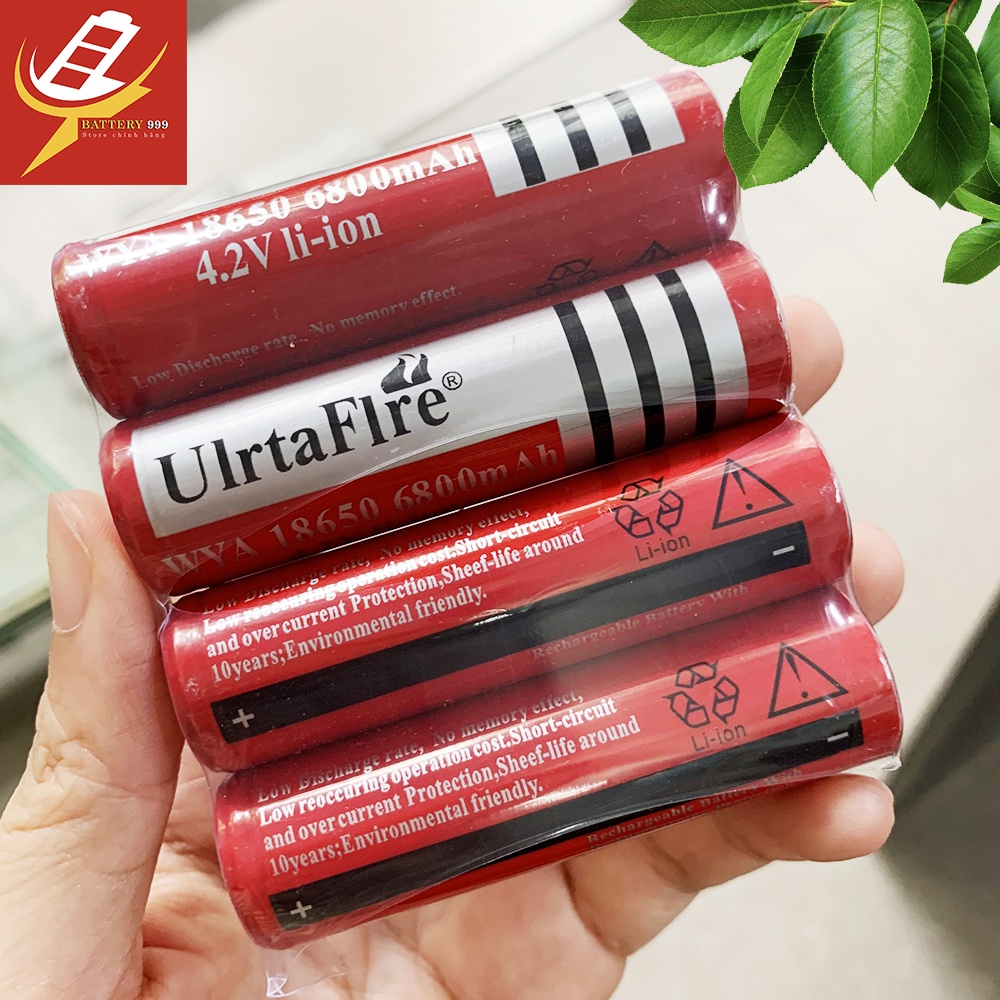 1 Viên Pin Sạc Ultra Fire 18650 (Màu Đỏ) 6800mAh 4.2V Li-ion cao cấp | Shopee Việt Nam