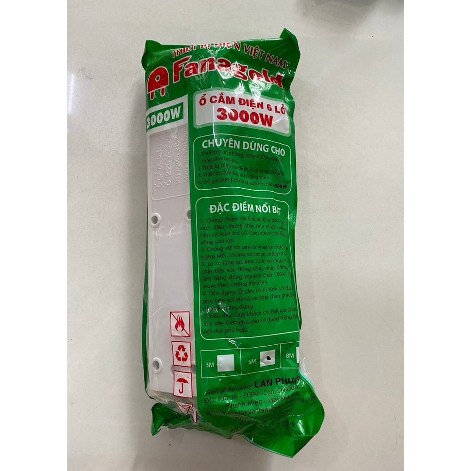 Ổ cắm điện Fanagold đa năng siêu chịu tải 3000W-8000W, ổ điện 4 lỗ, 6 ...