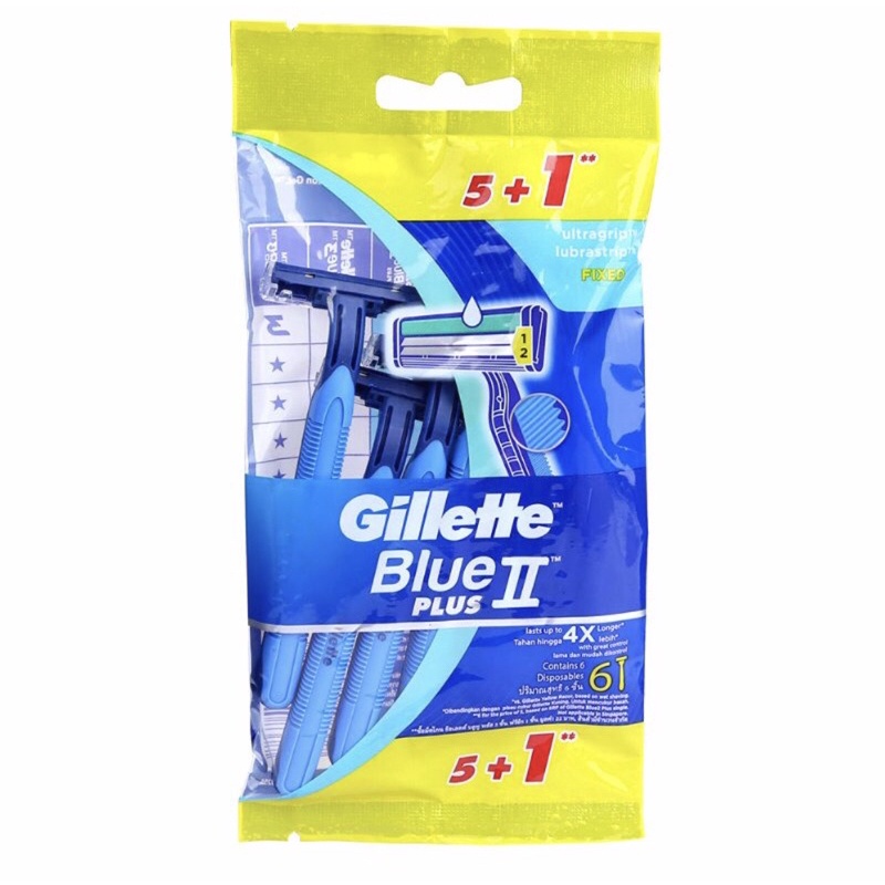Dao Cạo Râu Gillette Blue II Plus (Gói 6 Cây) | Shopee Việt Nam
