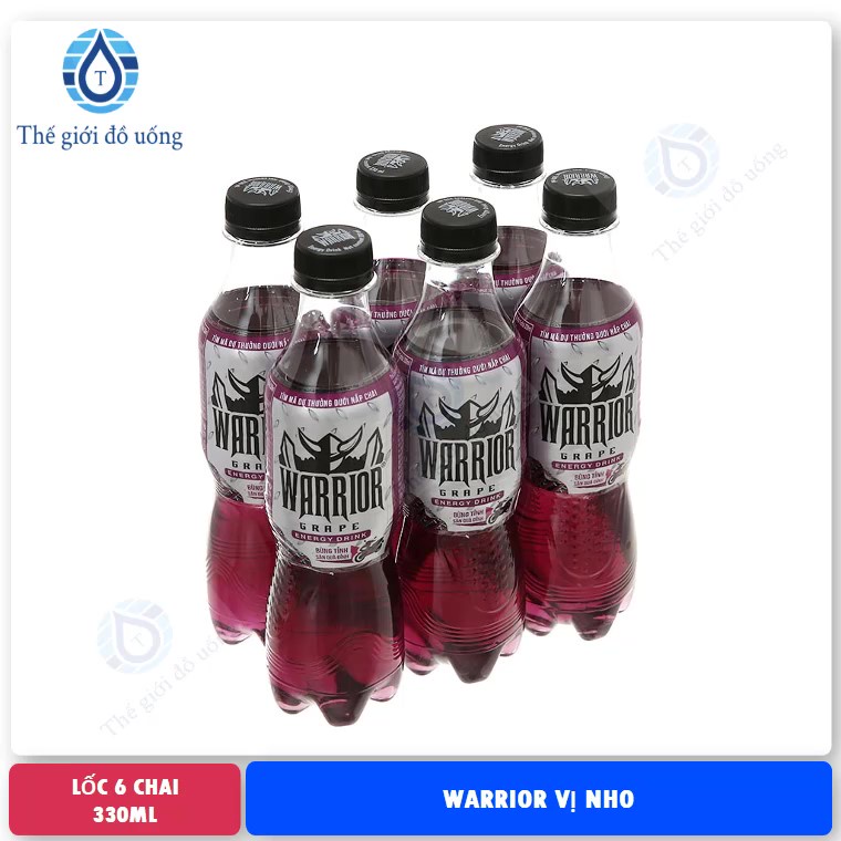 Nước tăng lực Warrior hương nho (Lốc 6 chai) loại 330ml | Shopee Việt Nam