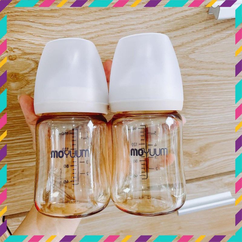 Bình sữa Moyuum trơn cổ rộng 170ml/270ml, Núm vú tùy chọn size | Shopee Việt Nam