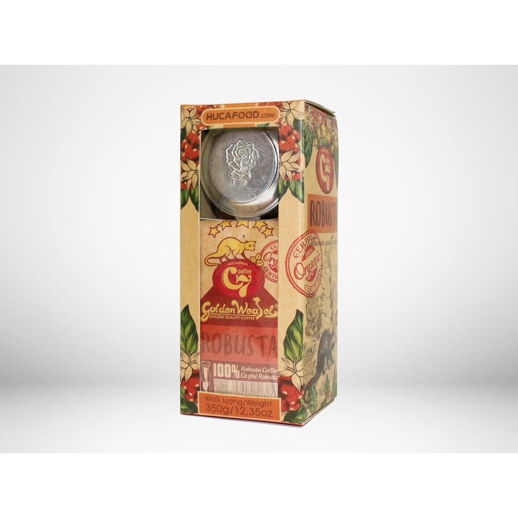 Cà Phê Bột Robusta Nguyên Chất 100% Hộp 350Gr Con Chồn Vàng - Huca Food ...