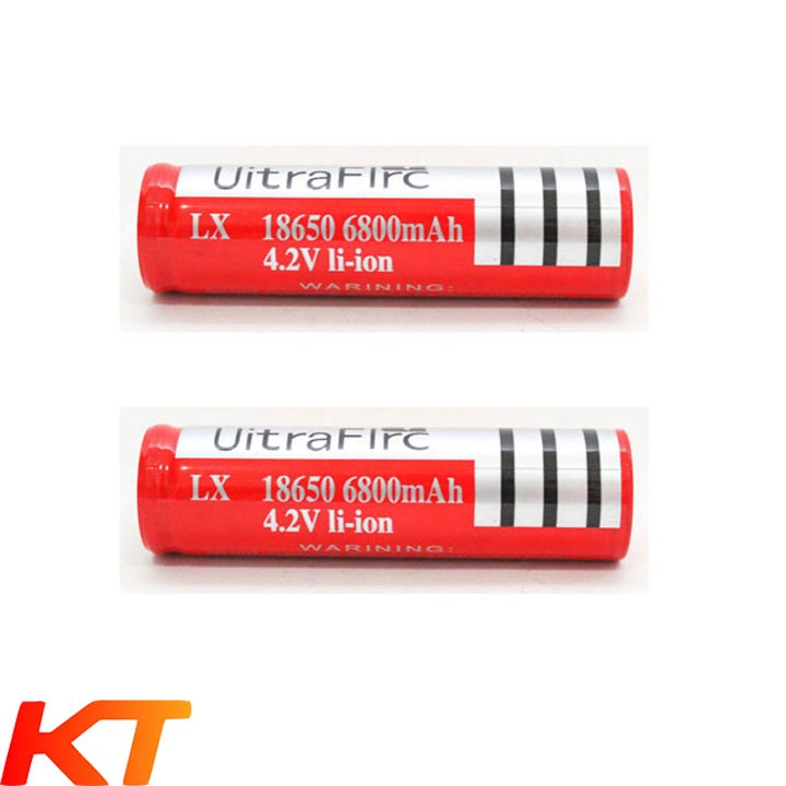 2 VIÊN PIN 18650 ULTRAFIRE 6800MAH dùng cho đèn pin, loa bluetooth ...