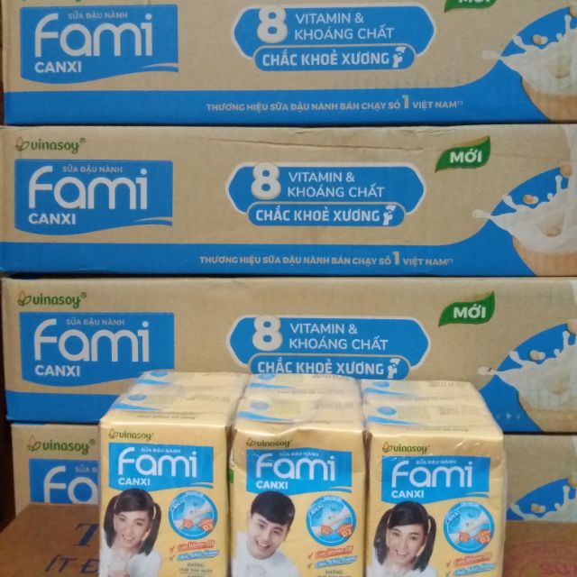 Sữa đậu nành FAMI CANXI mẫu mới thùng 36 hộp x 200ml. | Shopee Việt Nam