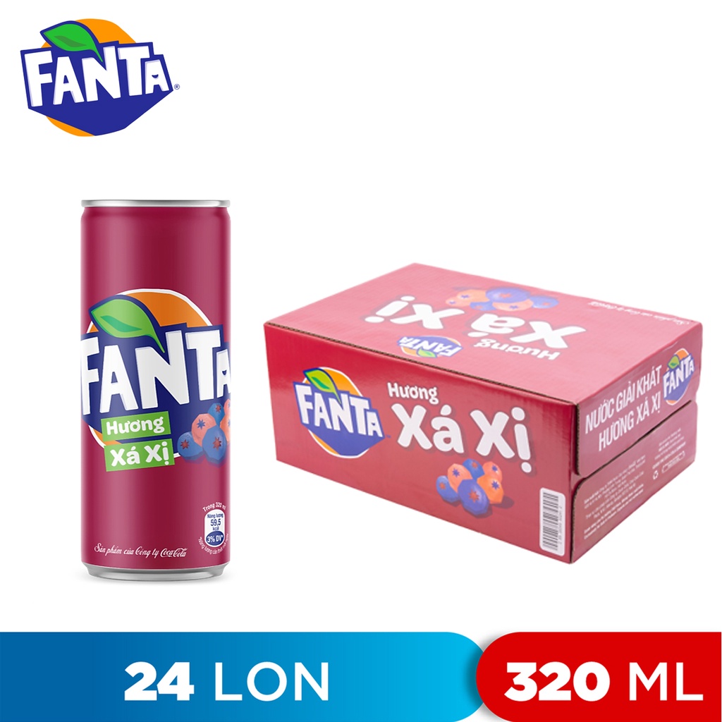 THÙNG 24 LON NƯỚC NGỌT HƯƠNG XÁ XỊ FANTA 320ML | Shopee Việt Nam