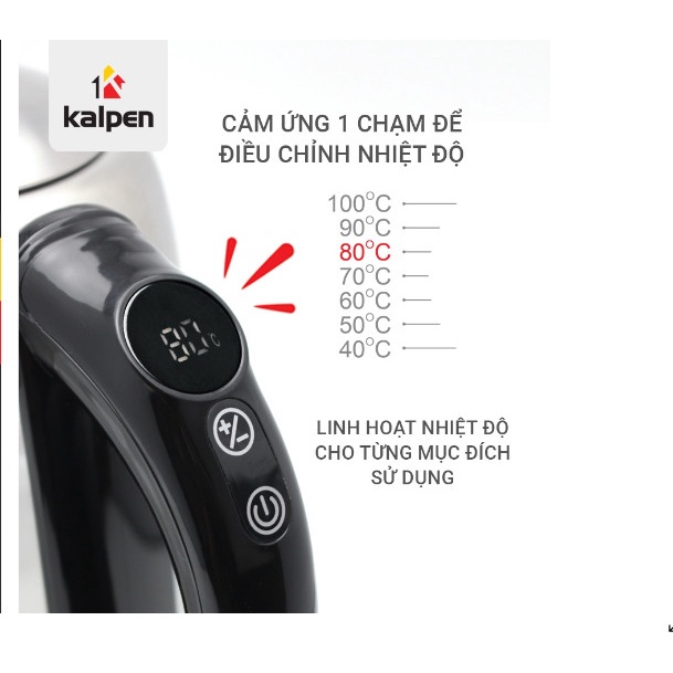 ẤM SIÊU TỐC THỦY TINH ĐIỀU CHỈNH NHIỆT ĐỘ KALPEN KK88 CÔNG SUẤT LỚN ...