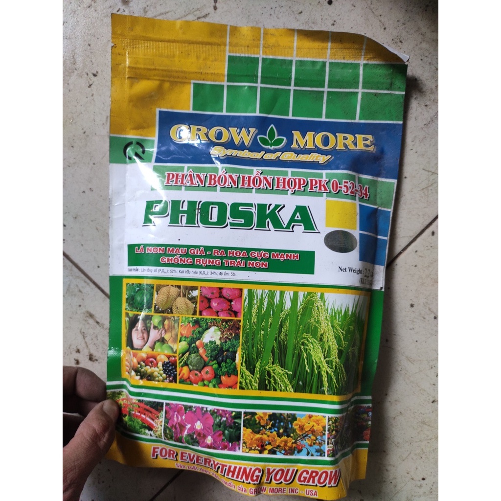 Phân bón Grow More PHOSKA 0-52-34 MKP Gói 1Kg KÍCH THÍCH RA HOA ...