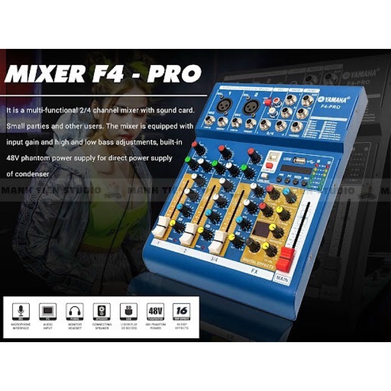 Bộ chỉnh âm thanh mixer F4 pro 2022 | Shopee Việt Nam