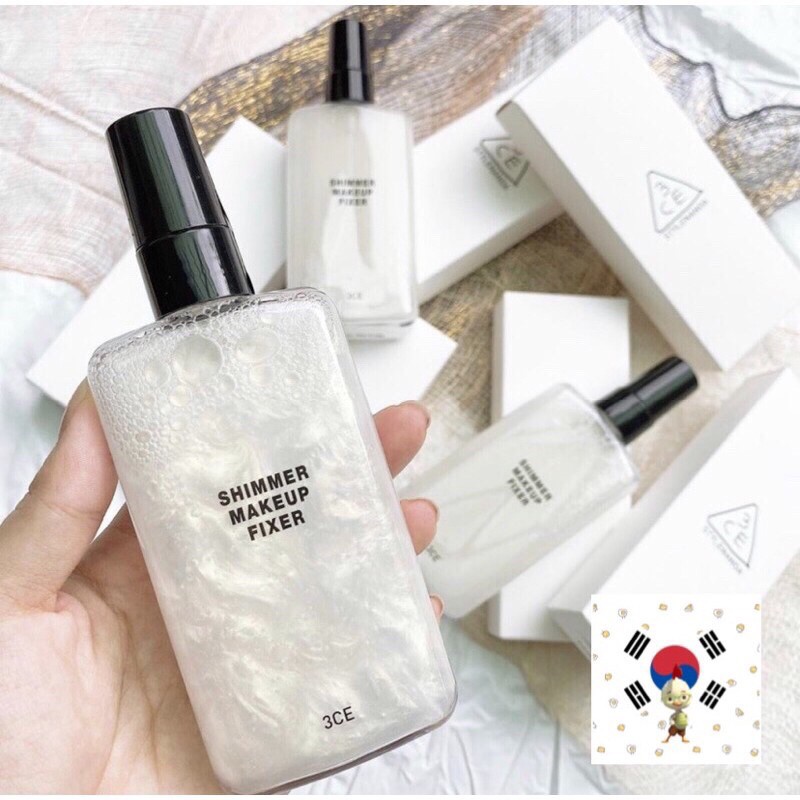 [CHÍNH HÃNG 100%] XỊT KHOÁ NỀN CĂNG BÓNG 3CE SHIMMER MAKEUP FIXER | Shopee Việt Nam