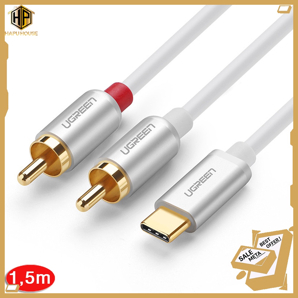 Cáp chuyển đổi âm thanh USB-C sang RCA Ugreen 30735 dài 1,5m chính hãng ...