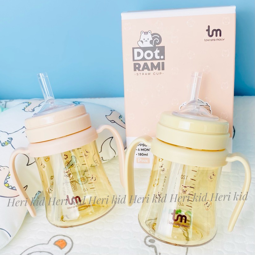 Bình hút, bình tập hút TM Tovi and Molly DOT RAMY chính hãng Hàn Quốc cho bé 180ml/ 280ml ...