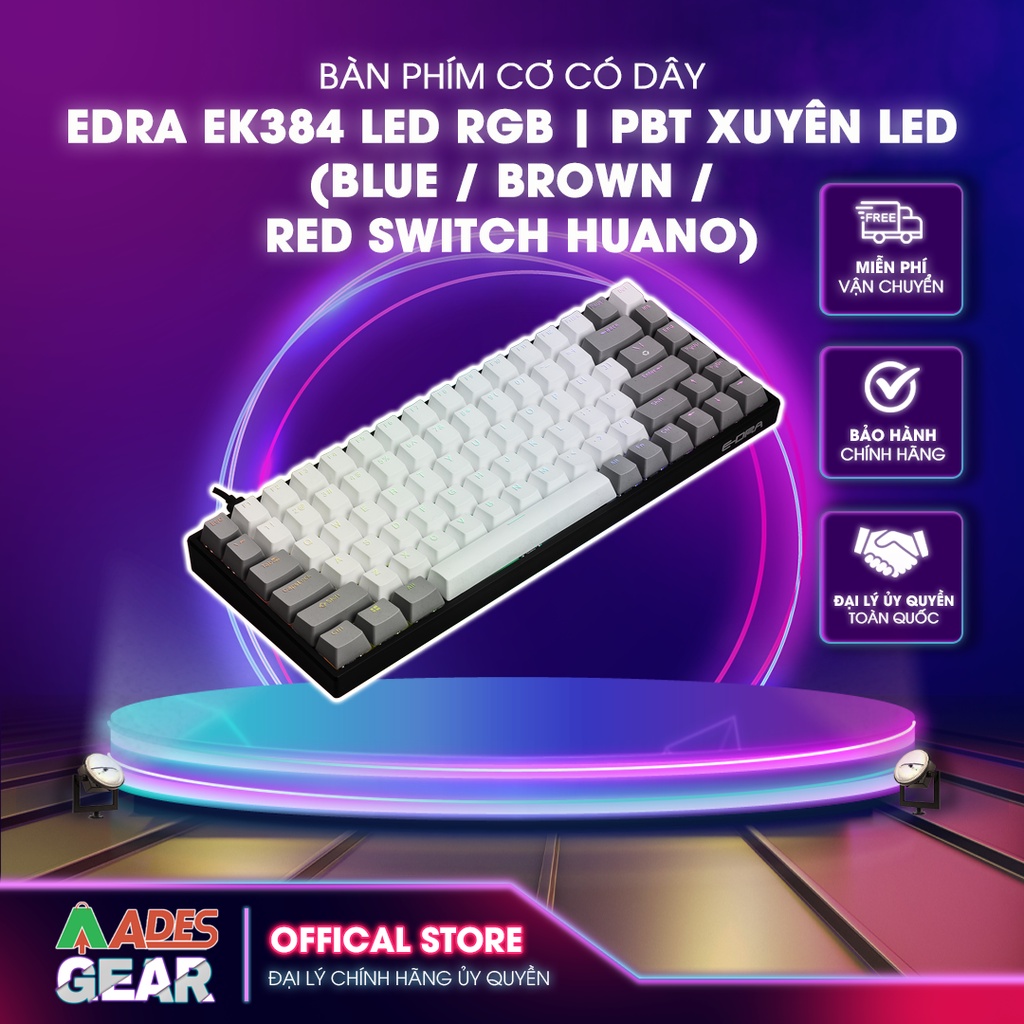 [HÀNG CHÍNH HÃNG] ️ Bàn Phím Cơ Gaming Có Dây EDra EK384 LED RGB ️ PBT ...