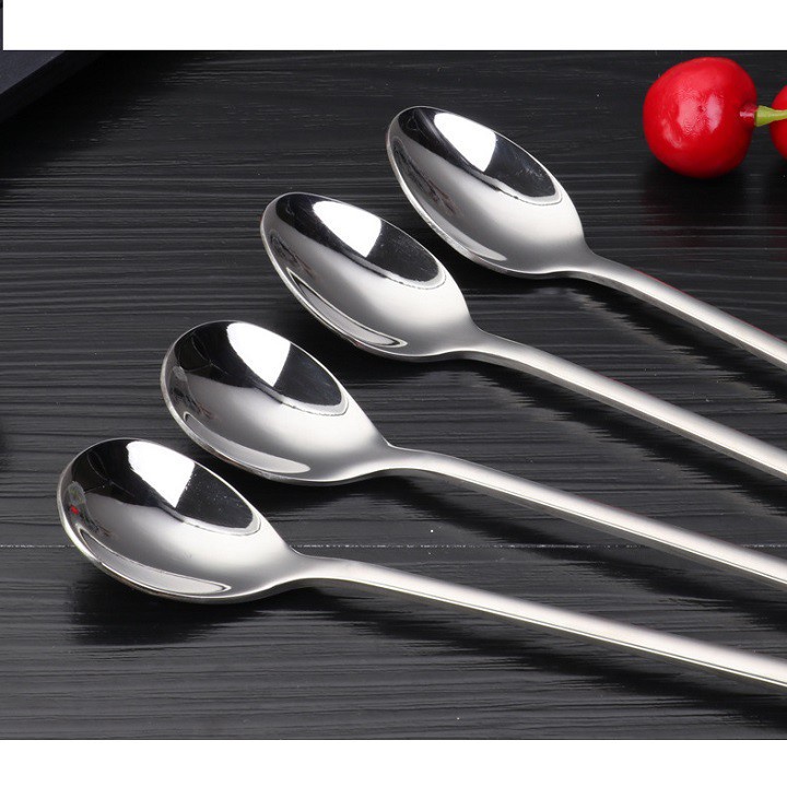 Thìa inox cán dài 19cm /Muỗng sinh tố mẫu trơn không gỉ 88279 | Shopee ...