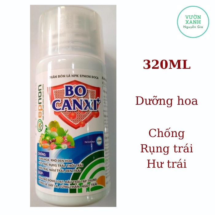 Phân bón Canxi Bo 320ml. Dưỡng hoa, chống rụng trái, nứt trái, hư trái ...