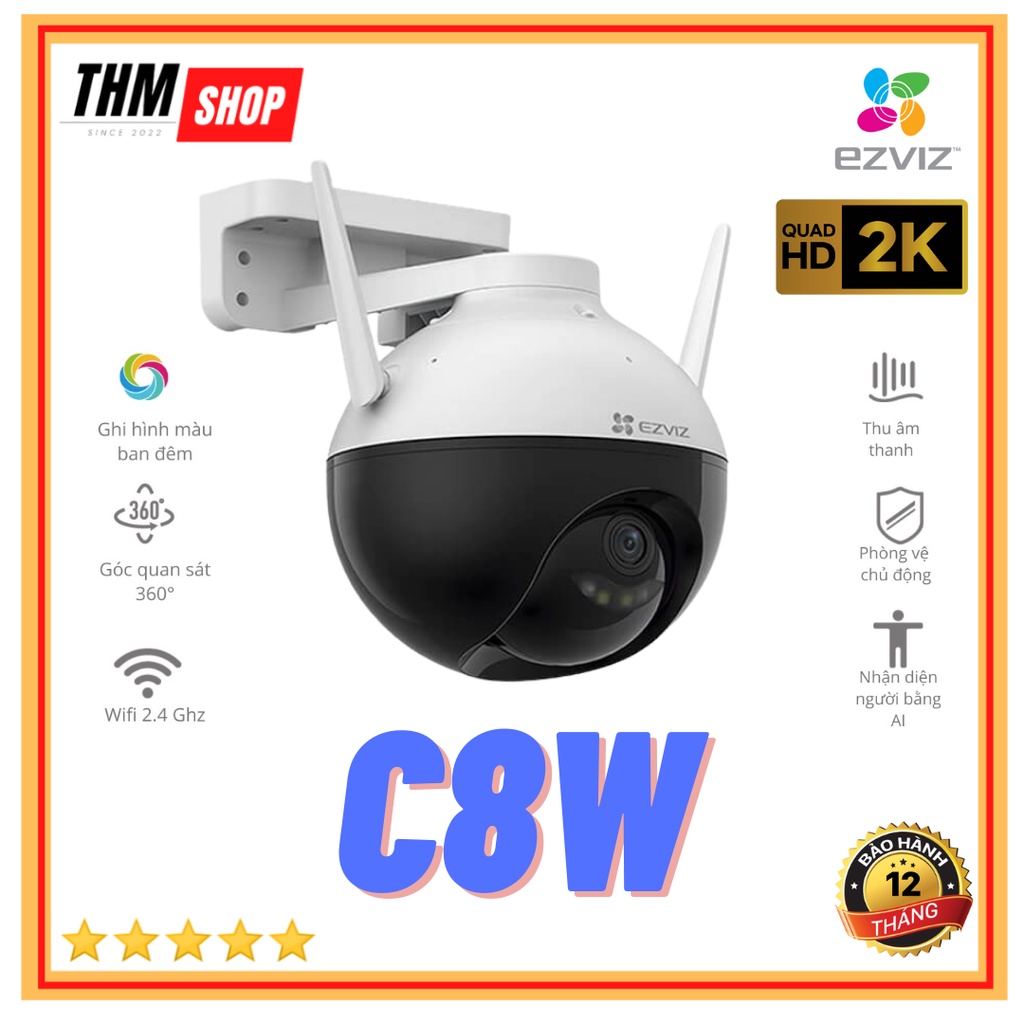 Camera IP Wifi Ngoài Trời EZVIZ C8W 4MP 2K Siêu Nét, Xoay 360°, Đàm ...