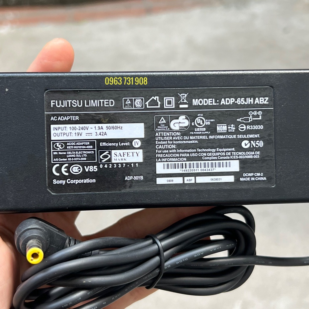 Sạc laptop Fujitsu DC 19V 3.42A (65W) hàng zin chính hãng theo máy | Shopee Việt Nam