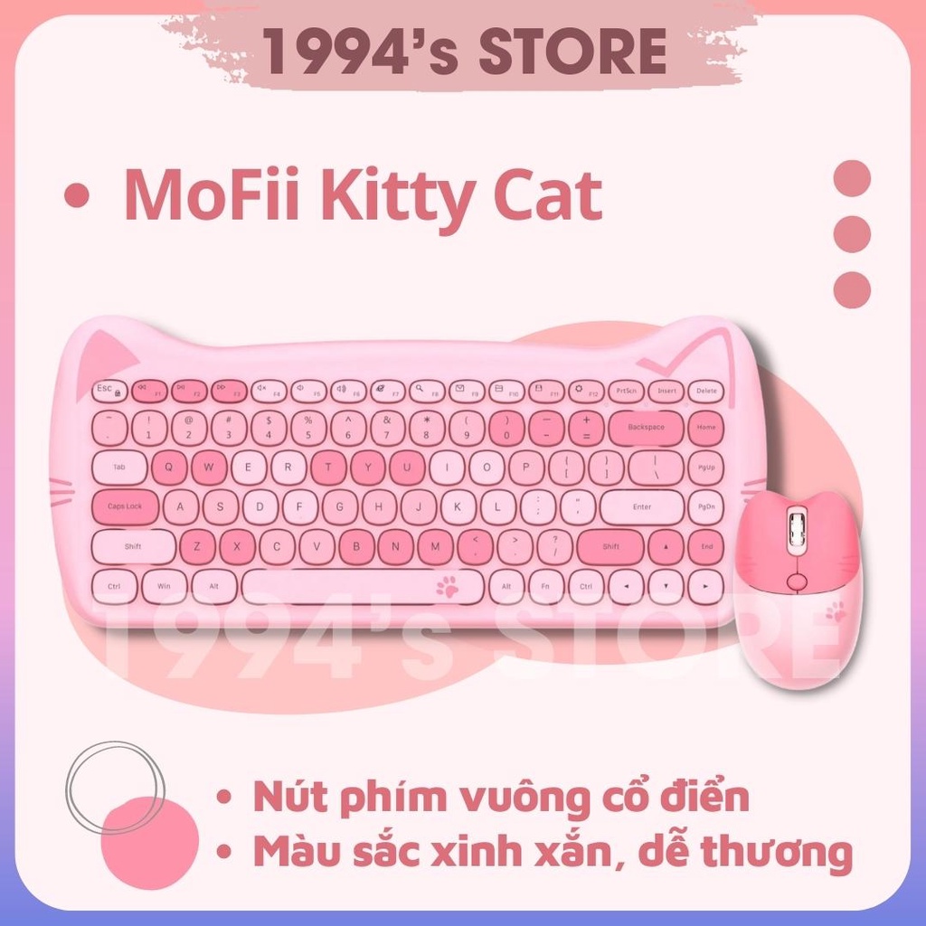 MoFii Cat Mixed - Bộ bàn phím giả cơ và chuột không dây MoFii Geezer ...