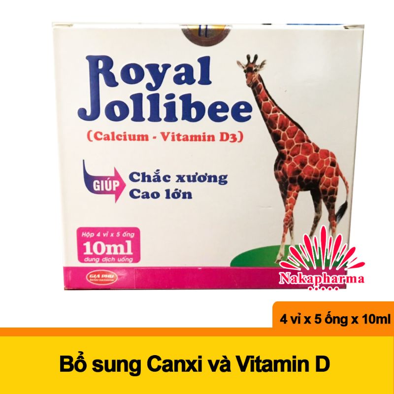 ROYAL JOLLIBEE - BỔ SUNG CALCI VÀ VITAMIN D3 CHO BÉ (HỘP 20 ỐNG) | Shopee Việt Nam