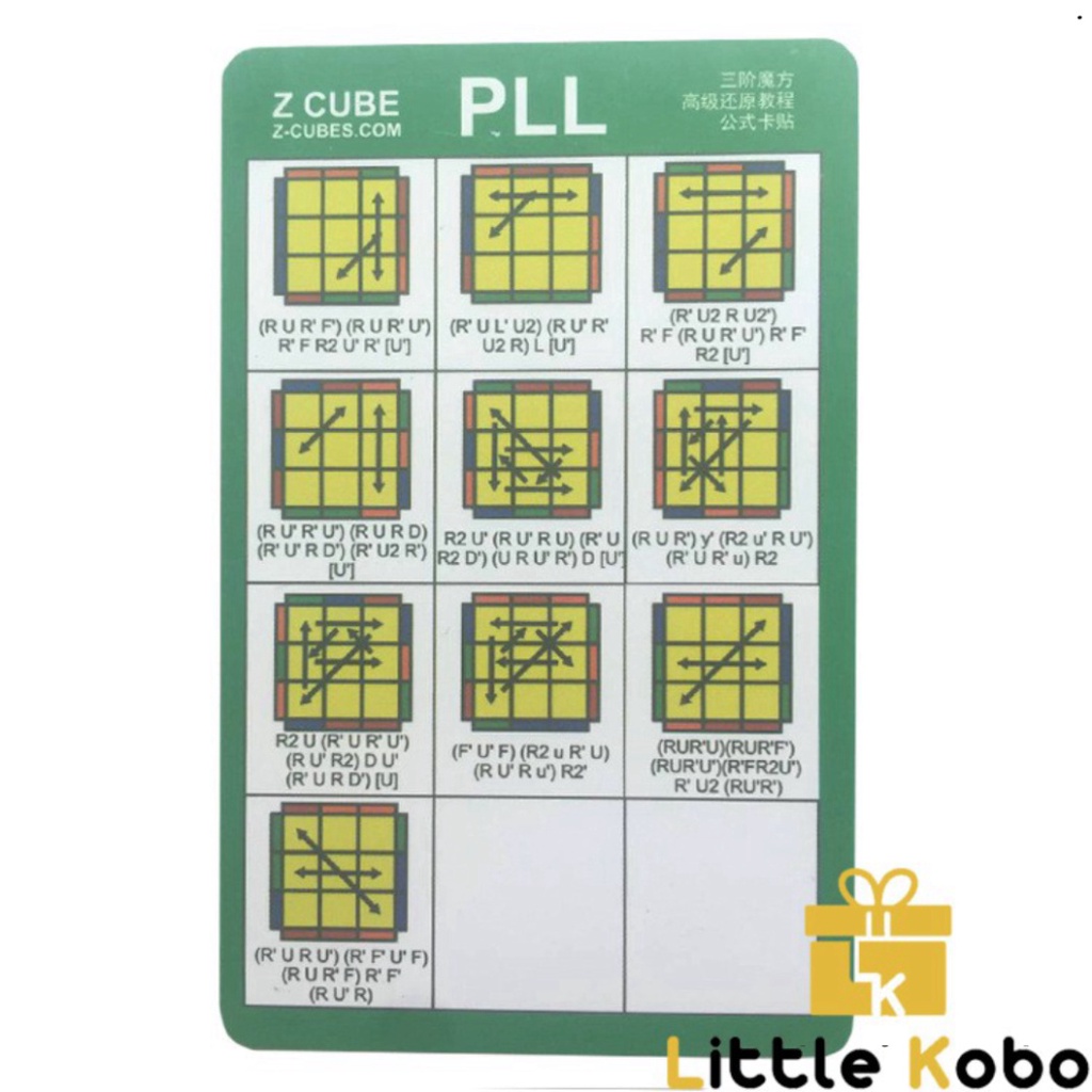 Bộ Card Công Thức CFOP Giải Rubik Tốc Độ Cao Công Thức F2L OLL PLL | Shopee Việt Nam