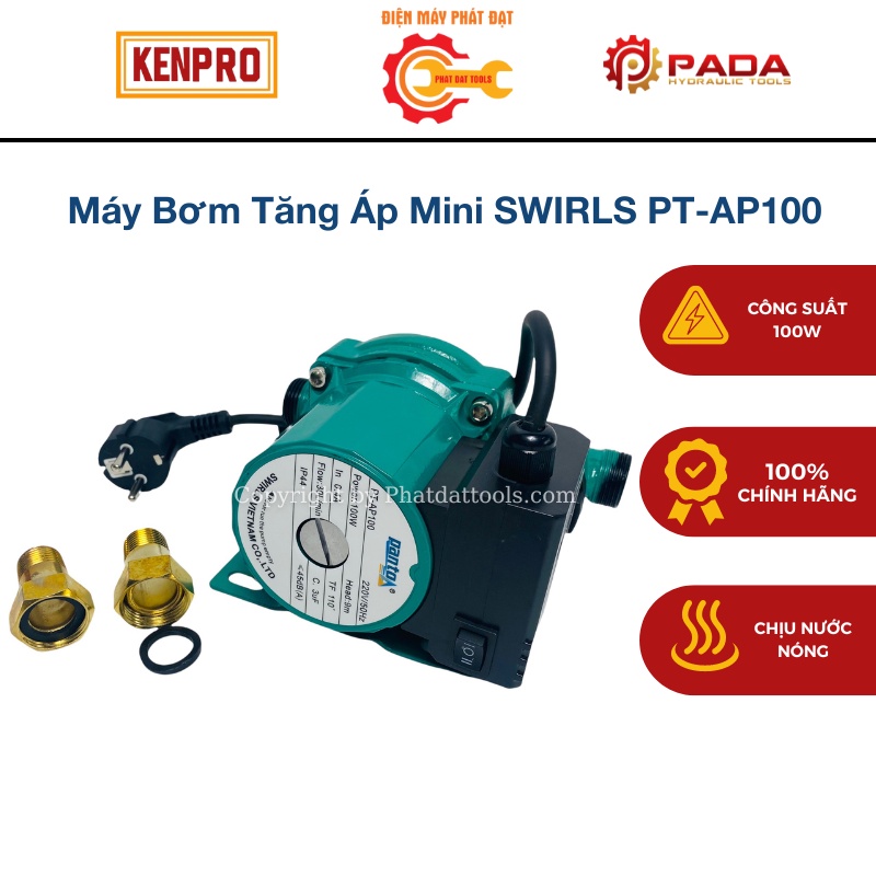 Máy Bơm Tăng Áp Mini SWIRLS PT-AP100-Máy Bơm Chịu Nước Nóng-Rơle Từ ...