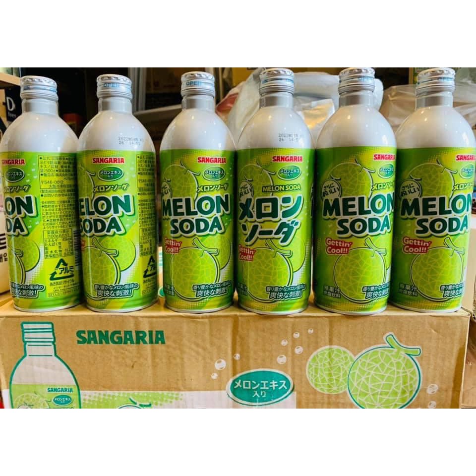 COMBO 4 CHAI SODA DƯA LƯỚI SANGARIA 500ML - NHẬT BẢN | Shopee Việt Nam