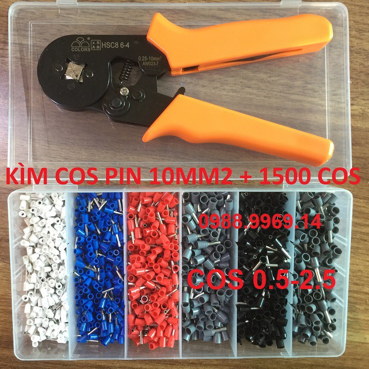 KÌM BẤM ĐẦU COS PIN RỖNG 0.25-10mm2 KÈM HỘP 1600 COS PIN | Shopee Việt Nam
