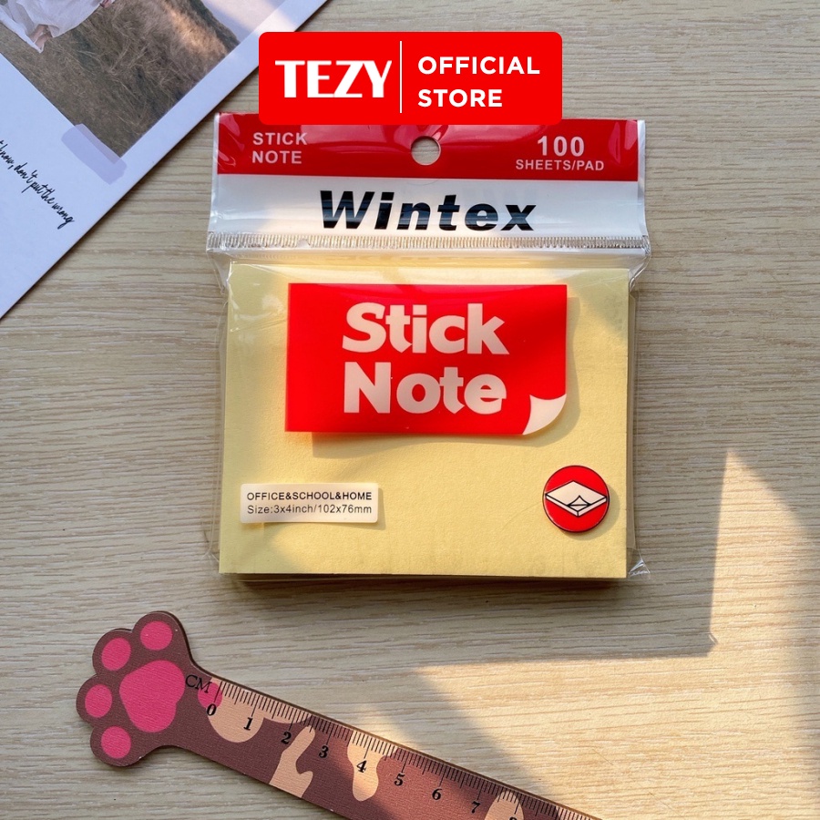 Giấy nhớ giấy note 3x4 WINTEX Stick Note vàng Tệp 100 Tờ | Shopee Việt Nam