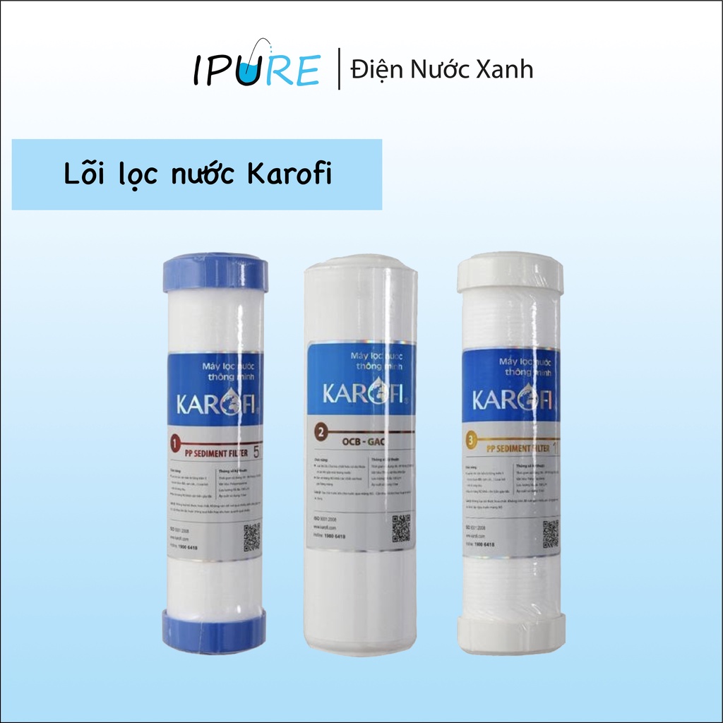 Bộ lõi lọc 123 Karofi chính hãng dùng cho các loại máy lọc nước RO tốt ...