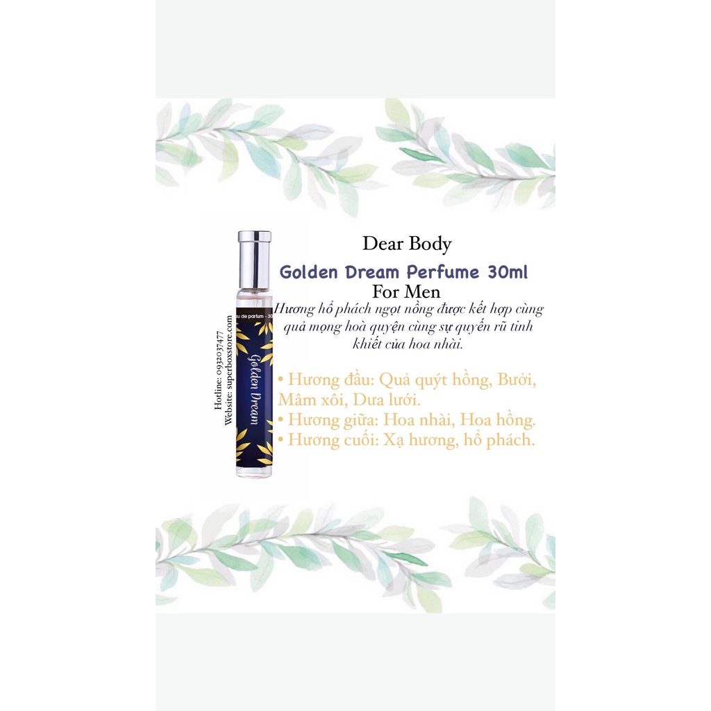 NƯỚC HOA DEAR BODY - EAU DE PARFUME 30ml - DÀNH CHO NAM Dearbody UK ...