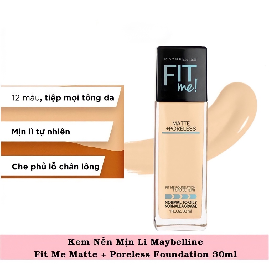 Kem Nền Maybelline Fit Me Matte Poreless Kiềm Dầu 30ml 105 Fair Ivory Shopee Việt Nam