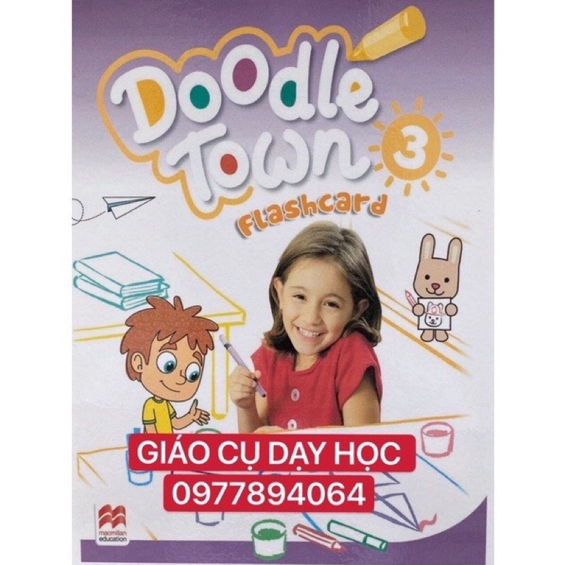 Flashcard Doodle Town Level 3 kích thước A5 ép plastics bền đẹp -Thẻ ...