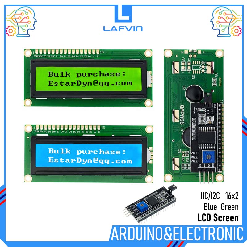 Mô-đun màn hình LCD LAFVIN Màn hình LCD xanh lam 16x2 IIC / I2C 1602 ...