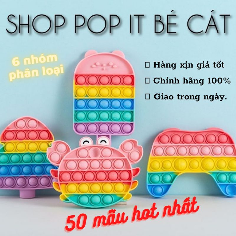 [Tặng Sticker] Đồ Chơi Pop It Popit Cao Cấp Silicon Hãng Q-Uncle Dày ...