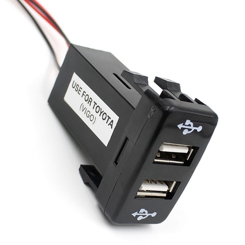 Củ sạc 2 cổng USB có đèn LED cho Toyota prado 120 Series Toyota hilux ...
