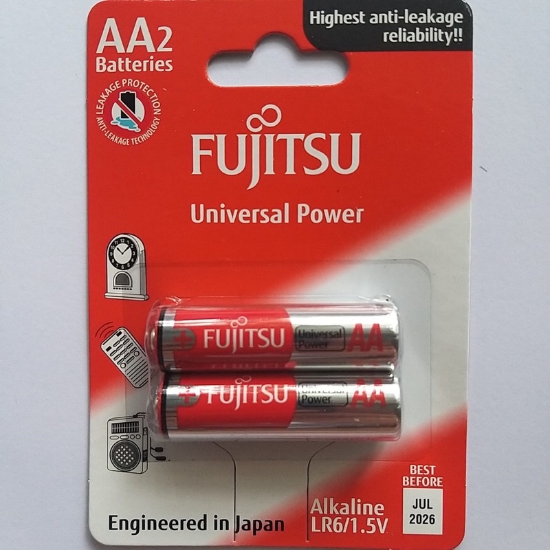 Pin AA Fujitsu alkaline vỉ 2 viên loại tốt LR06/2B | Shopee Việt Nam