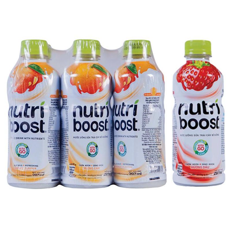 Lốc 6 chai Nutriboost dâu,cam | Shopee Việt Nam