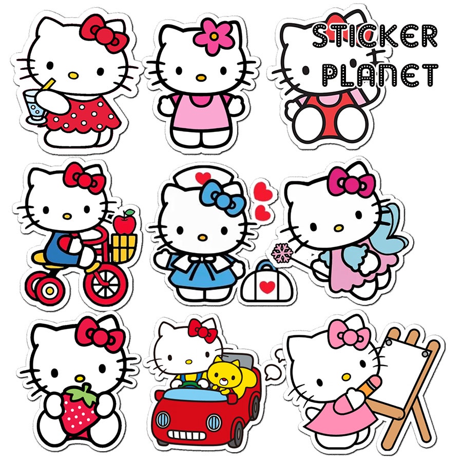 Bộ sticker HELLO KITTY chống thấm nước trang trí mũ bảo hiểm, đàn ...