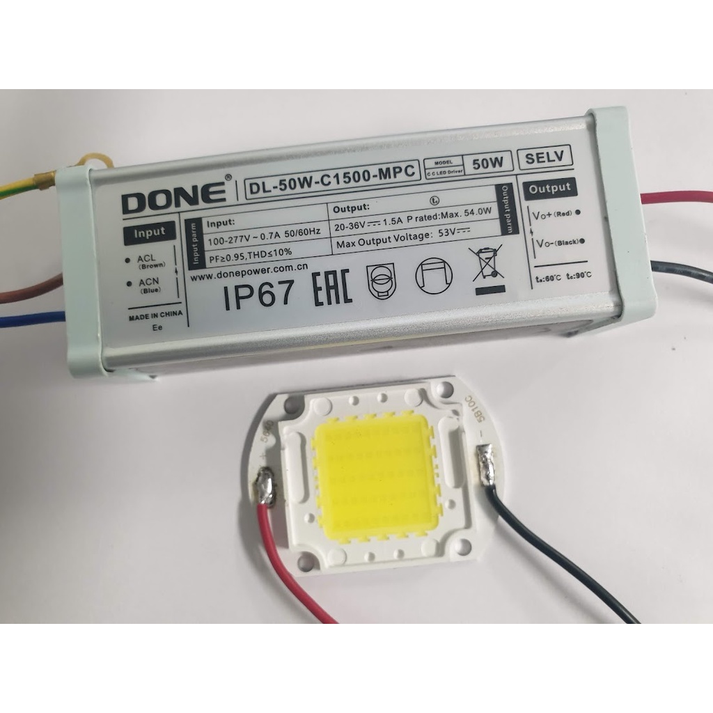 NGUỒN DONE DL 50W + CHIP ĐÈN LED 50W Briglux 20v-36v, tặng keo tản nhiệt | Shopee Việt Nam