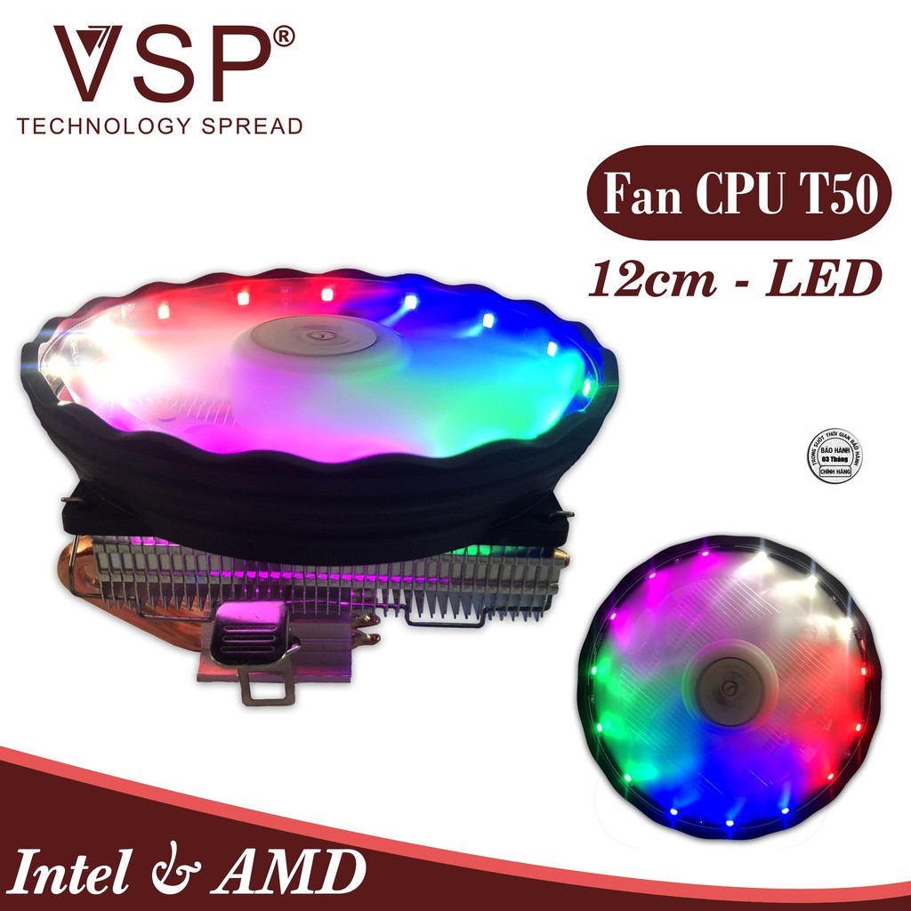 FAN20 Fan CPU T50-4U- 12cm LED RGB (Hỗ Trợ Đa Socket Intel & AMD ...