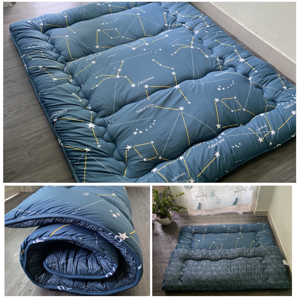 Nệm gấp 3 giá rẻ 1m 1m2 1m4 1m6 1m8 dài 2m, topper nệm bông gòn xuất ...