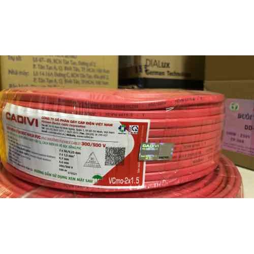 Bán lẻ theo 1 mét dây điện CADIVI đôi 2x1.5 dẹp 2 lớp vỏ bọc VCMO2X1.5MM | Shopee Việt Nam