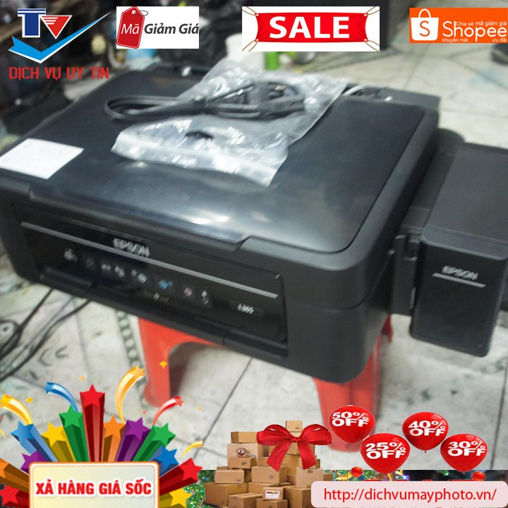 Máy in phun màu cũ đa năng Epson L365 L360 L350 L351 L380 L385 In màu in đen trắng Photocopy ...