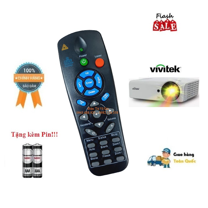Remote Điều khiển máy chiếu Vivitek- Hàng chính hãng mới 100% Tặng kèm ...