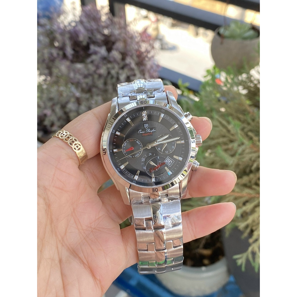 ĐỒNG HỒ NAM OP OASIS PACIFER A2021G DEMI MẶT ĐEN DÂY KIM LOẠI CAO CẤP ...