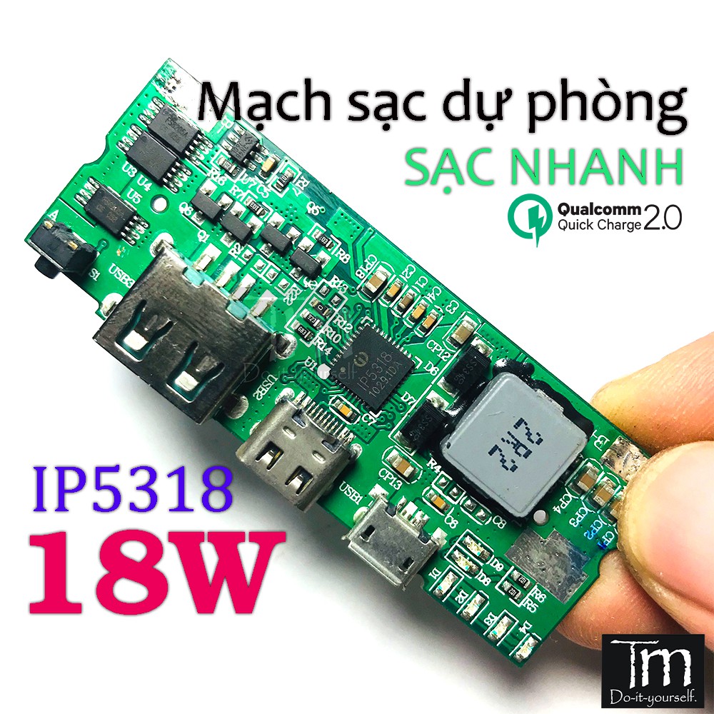 Mạch Sạc Dự Phòng Sạc Nhanh QC 3.0 IP5318 18W Mỏng Đẹp | Shopee Việt Nam