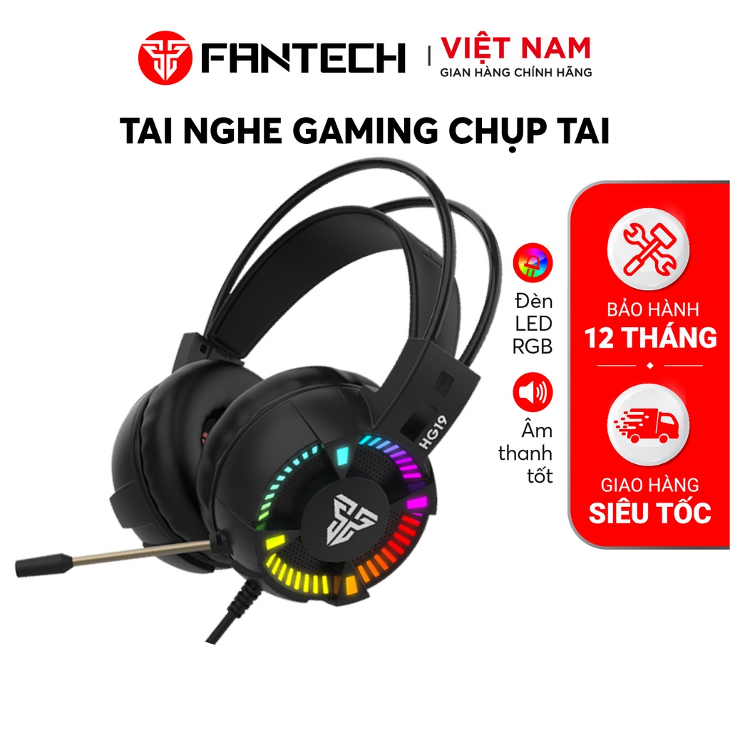 Tai Nghe Gaming Chụp Tai FANTECH HG19 IRIS LED RGB Jack 3.5mm Kèm Jack ...