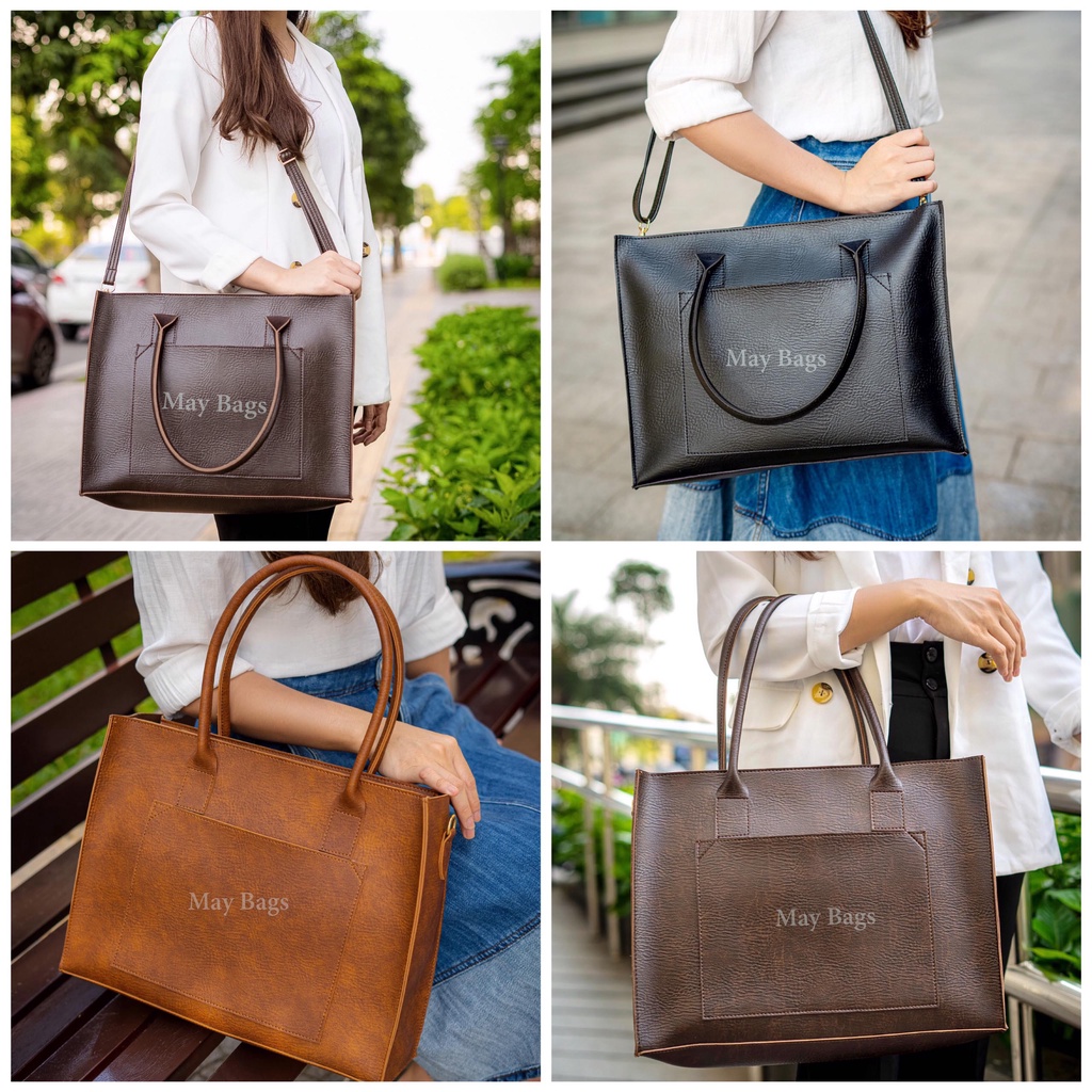 Túi xách nữ cao cấp Lindy túi đựng laptop 15.6 inch dáng công sở da mềm ...