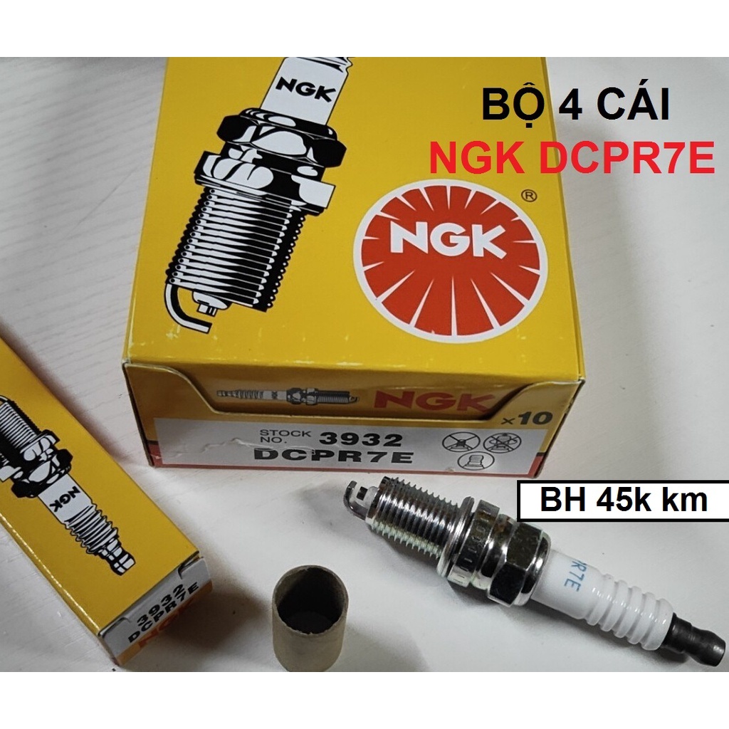 (BH 45km) (DCPR7E) Bộ 4 cái Bugi NGK Nickel dùng mã DCPR7E (Japan ...